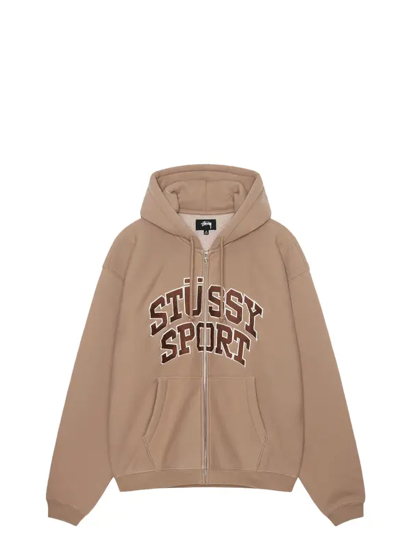 StÜssy Sport Zip Hoodie - Tan