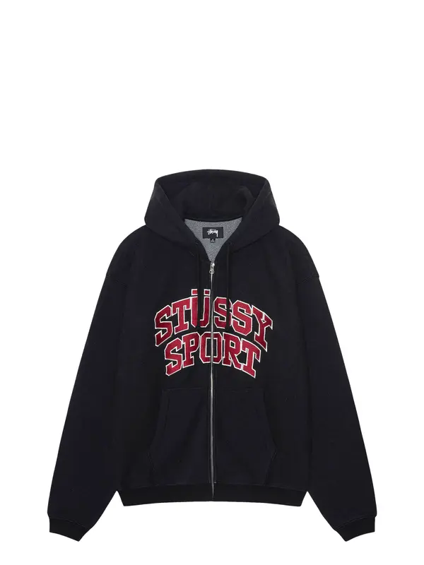 StÜssy Sport Zip Hoodie - Black