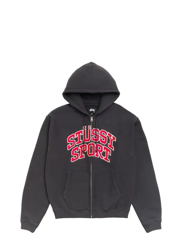 StÜssy Sport Zip Hoodie - Black