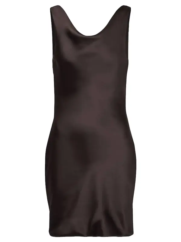 Norma Kamali Maria Crêpe Satin Minidress - Brown