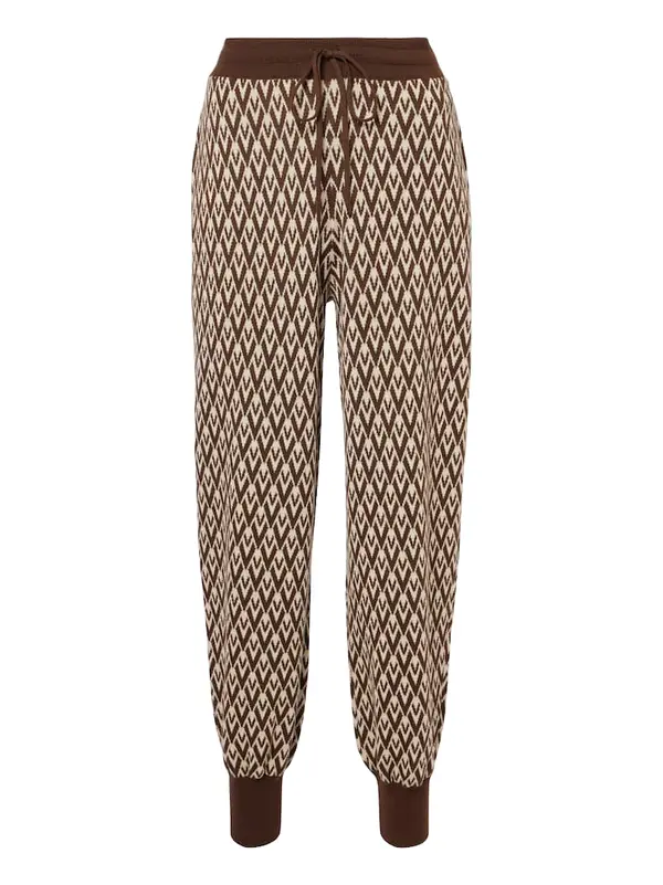 Valentino Garavani Toute La V Virgin Wool Track Pants - Burgundy