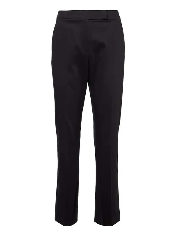 Max Mara Okra Mid-rise Flared Cotton Pants - Black