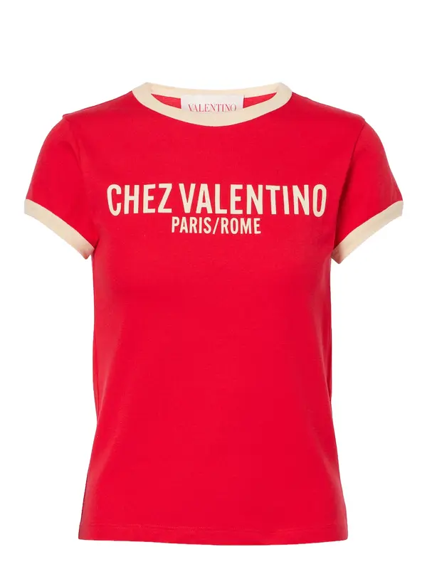 Valentino Garavani Printed Cotton Jersey T-shirt - Red
