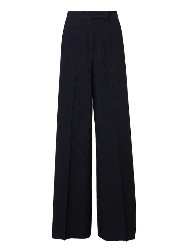 Max Mara Osol Wool-blend Wide-leg Trousers - Blue