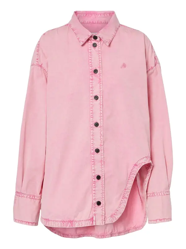 Attico Diana Asymmetric Overshirt - Pink