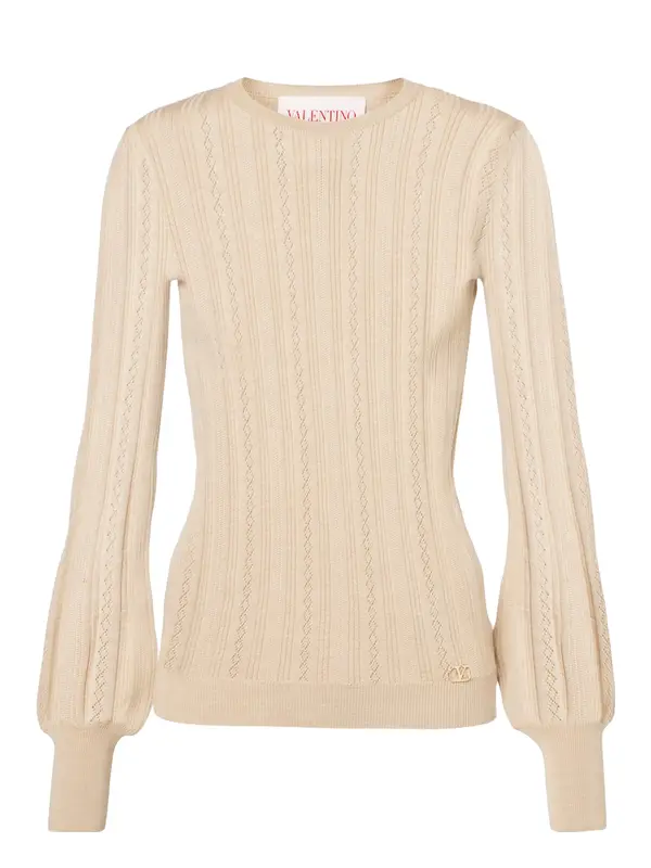 Valentino Garavani Virgin Wool Sweater - Beige