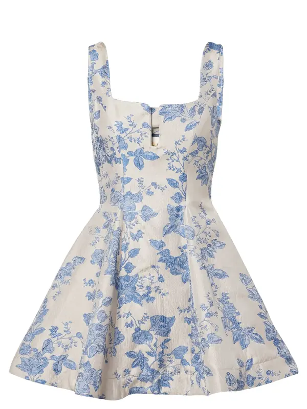 Agua Bendita Floral Mini Dress - Blue