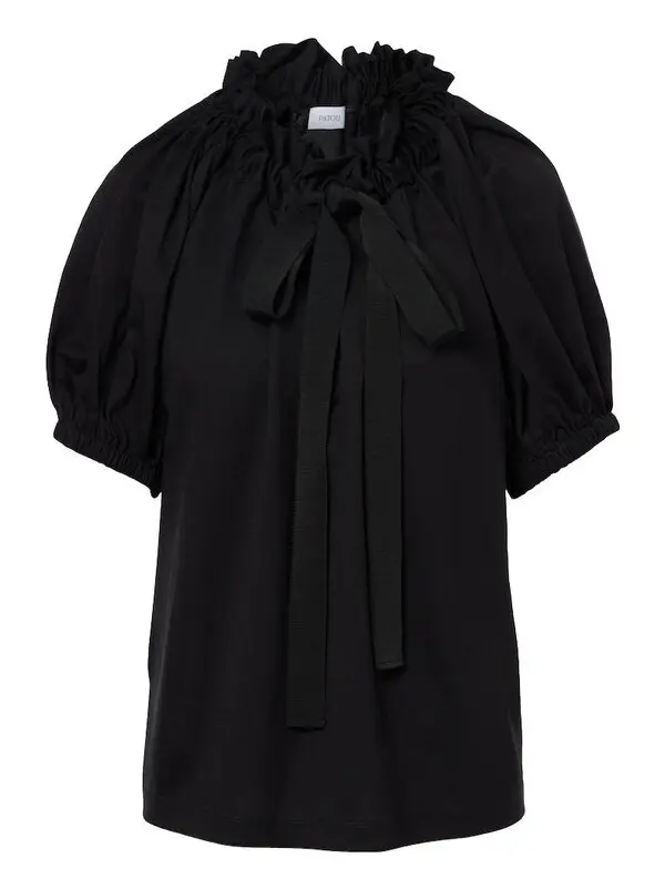 PATOU Cotton Jersey Top - Black