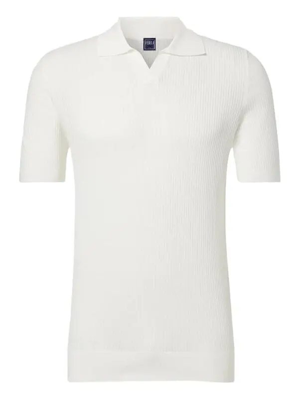Fedeli Cotton Piqué Polo Shirt - White