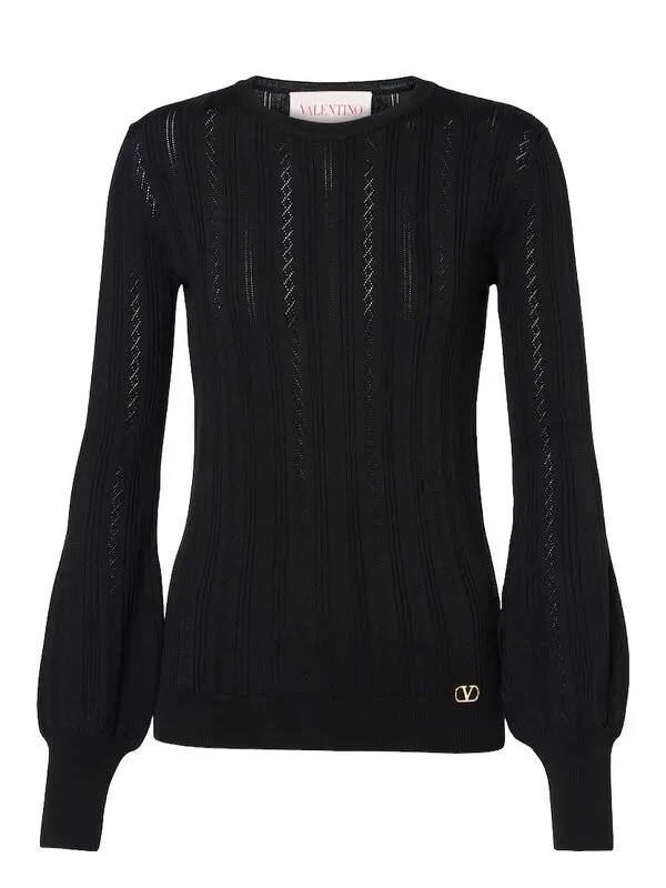 Valentino Garavani Maglia Virgin Wool Sweater - Black