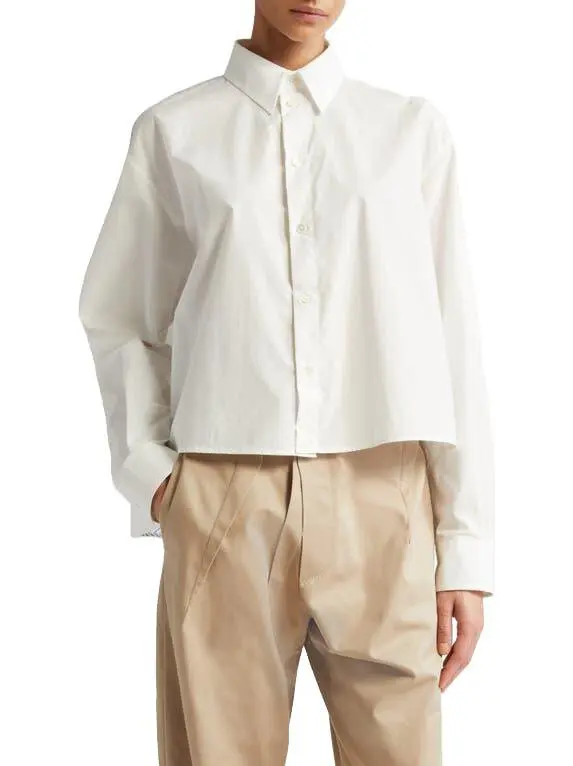 MAISON MARGIELA Deconstructed Cotton Poplin High-low Shirt - Off White