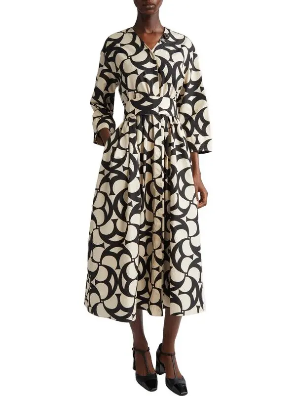 Max Mara Alice Print Shirtdress - Black