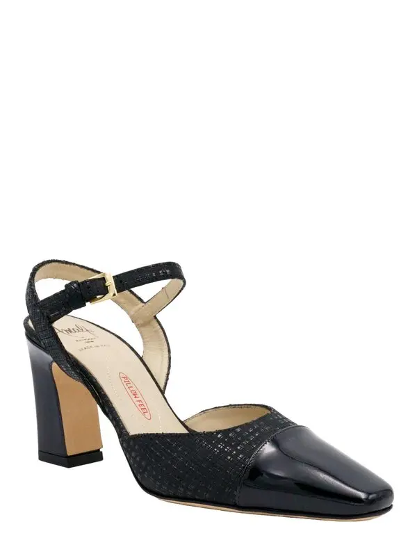 AMALFI BY RANGONI Florentia Cap Toe Pumps - Black Software Black Vernice