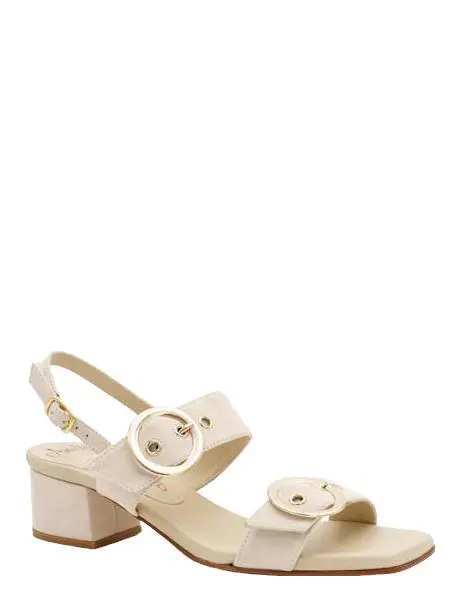 AMALFI BY RANGONI Miriam Slingback Sandal - Ivory Cashmere - Gold Buckle