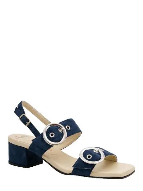 AMALFI BY RANGONI Miriam Slingback Sandal - Navy Cashmere - Silver Buckle