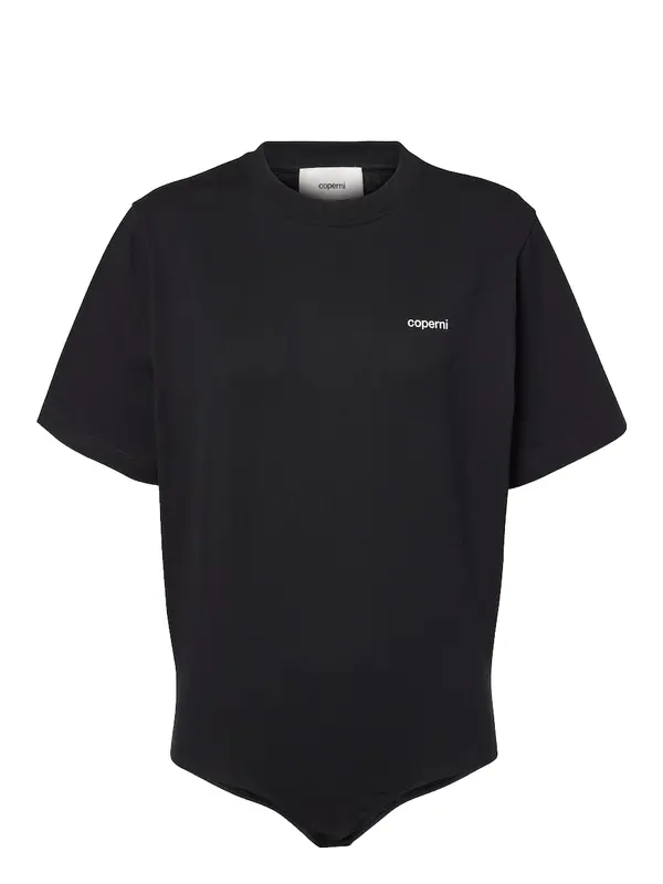 Coperni Logo Cotton Bodysuit - Black