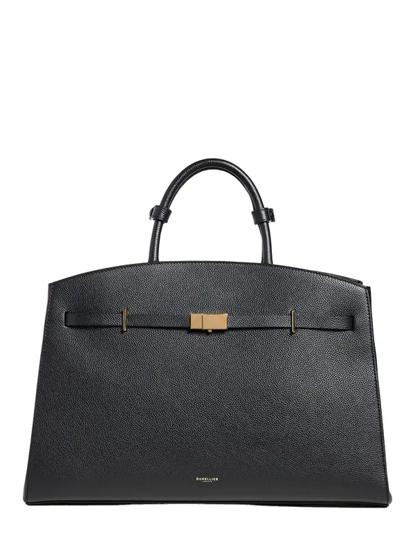DEMELLIER The New York Top Handle Bag - Black Small Grain