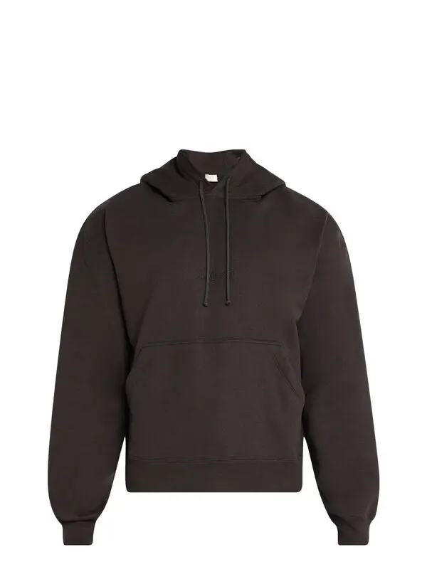 Saint Laurent Tonal Logo Hoodie - Fog