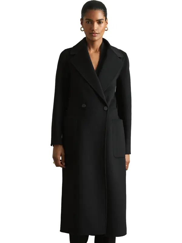 REISS Lucia Petite Wool-blend Coat - Black