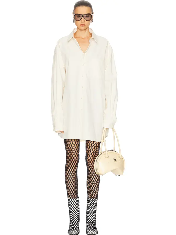 MAISON MARGIELA Long Sleeve Button Up Top - Off White