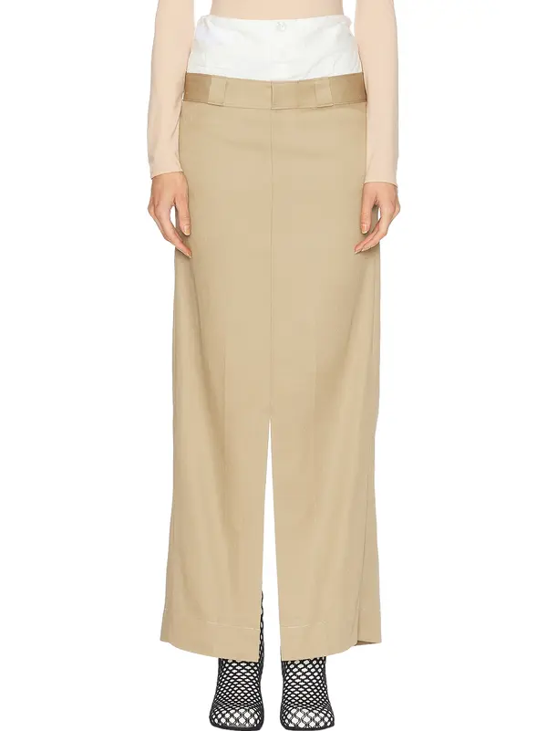 MAISON MARGIELA Long Split Hem Skirt - Camel