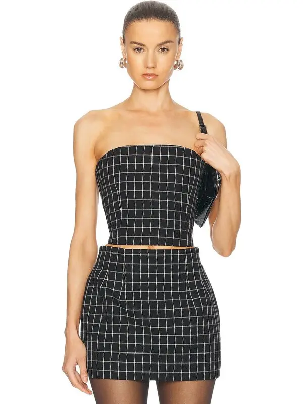 Wardrobe.NYC Corset Top - Black Plaid