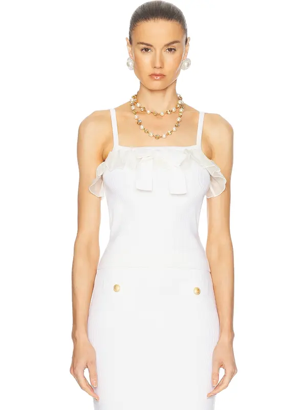 Alessandra Rich Sleeveless Top - White