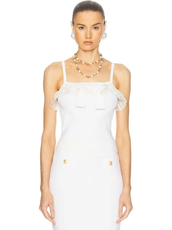 Alessandra Rich Sleeveless Top - White