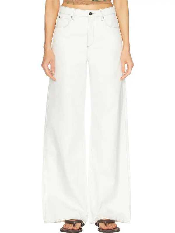 SIR. Stella Wide Leg Jeans - Washed White
