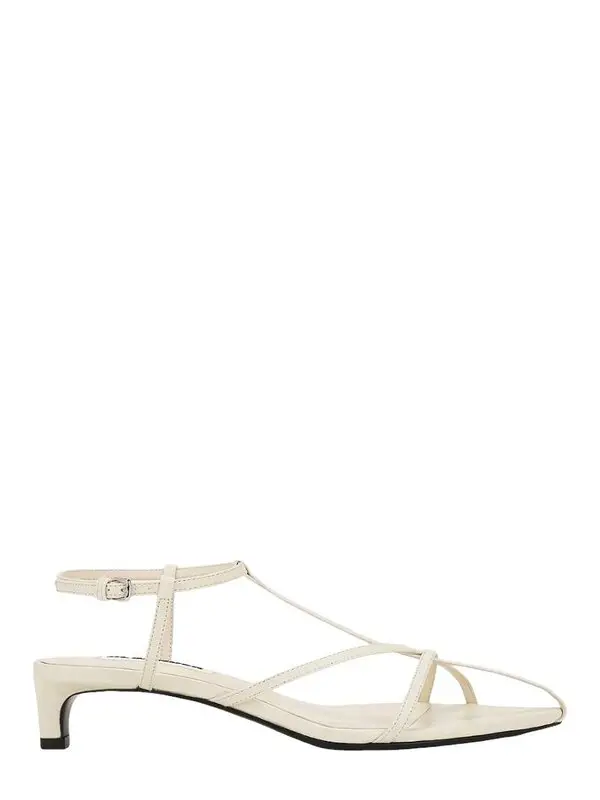 JIL SANDER Cage Sandal Heel - Chalk