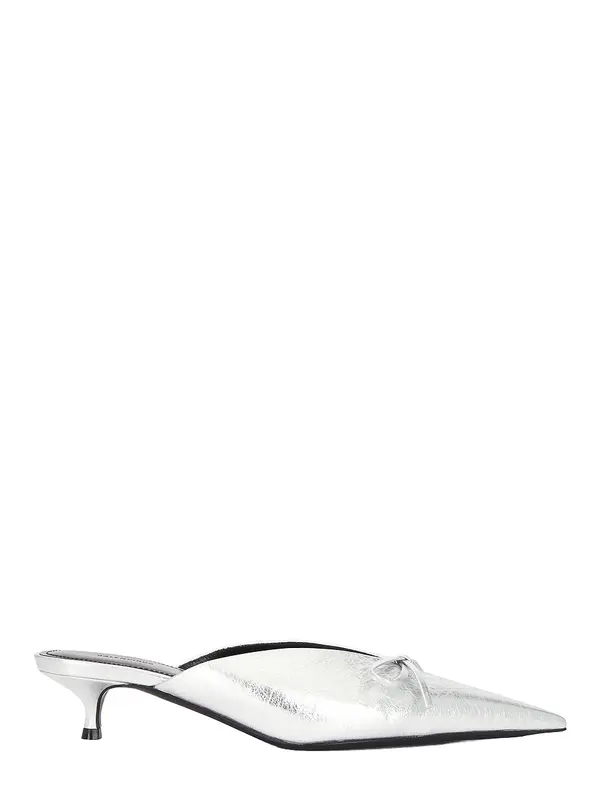Balenciaga Knife Bow Mule - Silver