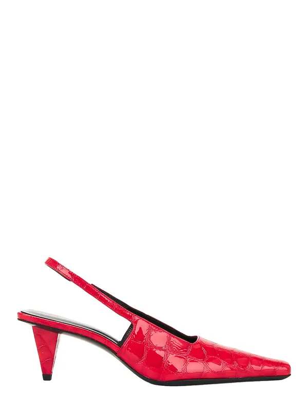 JUDE Iris Kitten Slingback Pump - Red Croco