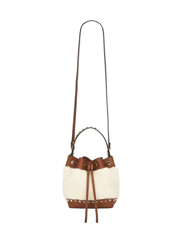 Valentino Garavani Rockstud Drawstring Bag - Naturale & Selleria