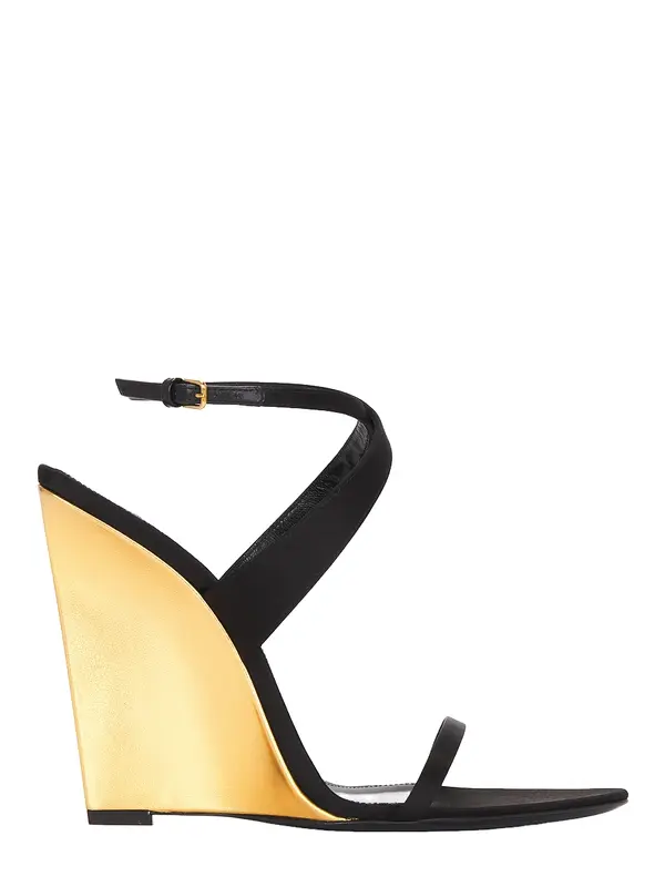 Saint Laurent Wedge Sandal - Noir