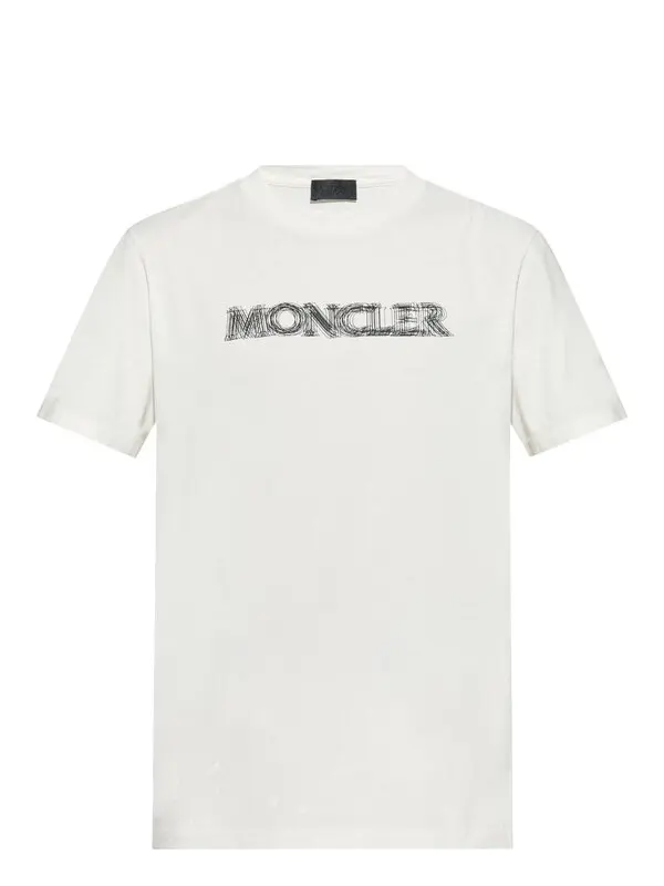 Moncler Blurred-logo Cotton T-shirt - White