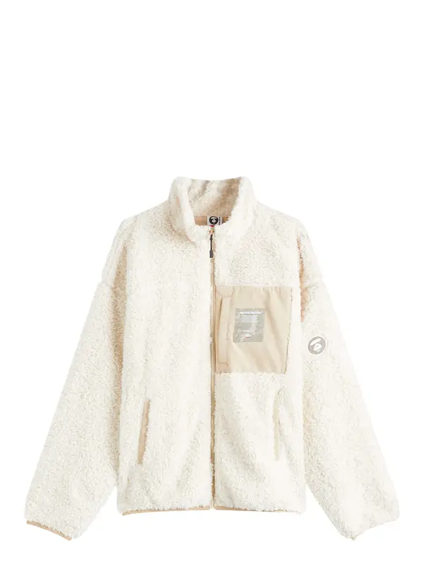 A BATHING APE Now Zip Boa Fleece - Ivory