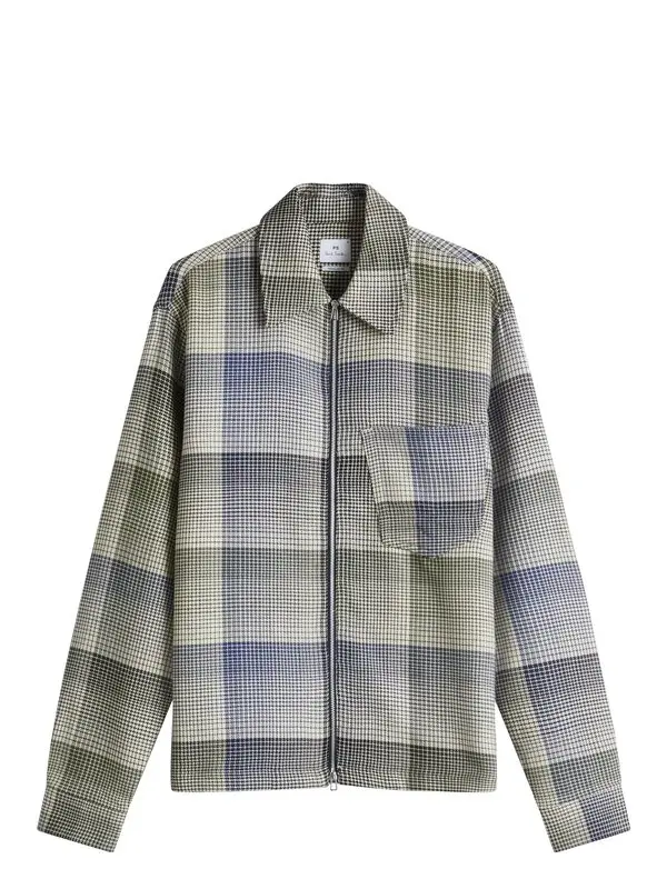Paul Smith Zip Front Plaid Shirt - Brown
