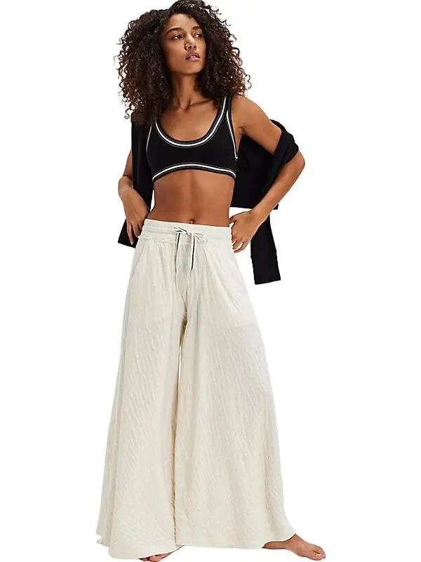 Free People Wide-leg Lounge Pants - Oatmeal Heather