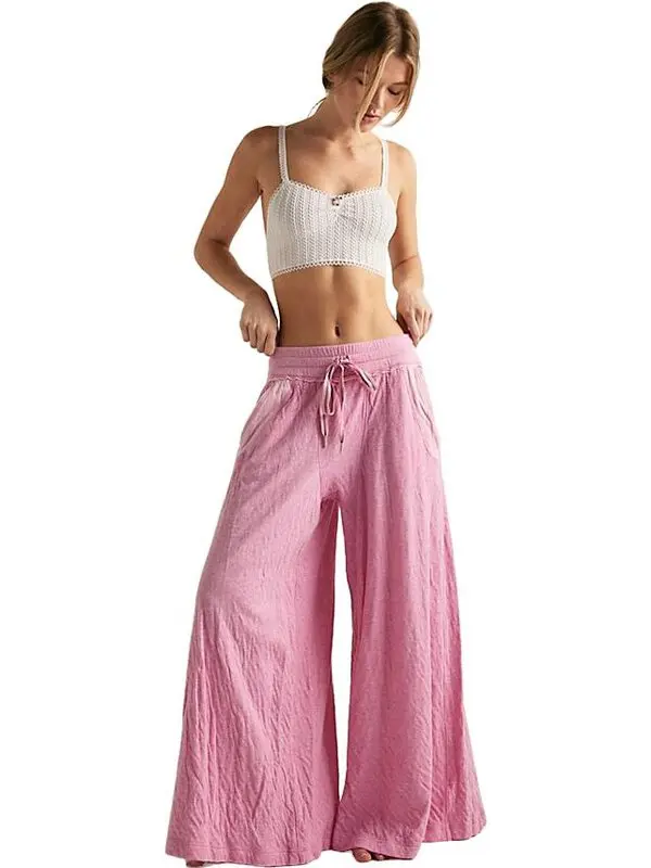 Free People Wide-leg Lounge Pants - Sweet Pink