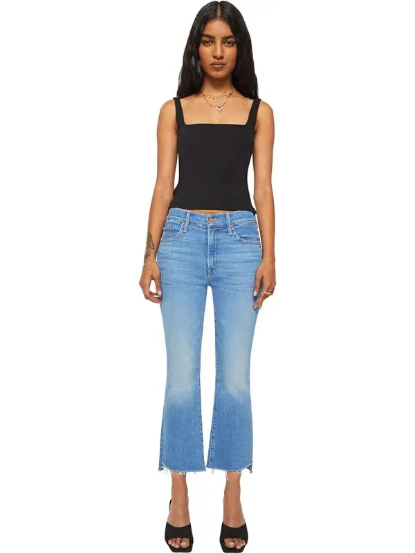 MOTHER Petite Lil Insider Crop Step Fray Jeans - Blue