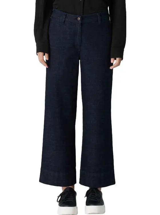 Eileen Fisher Ankle Length Wide Leg Jeans - Deep Indigo