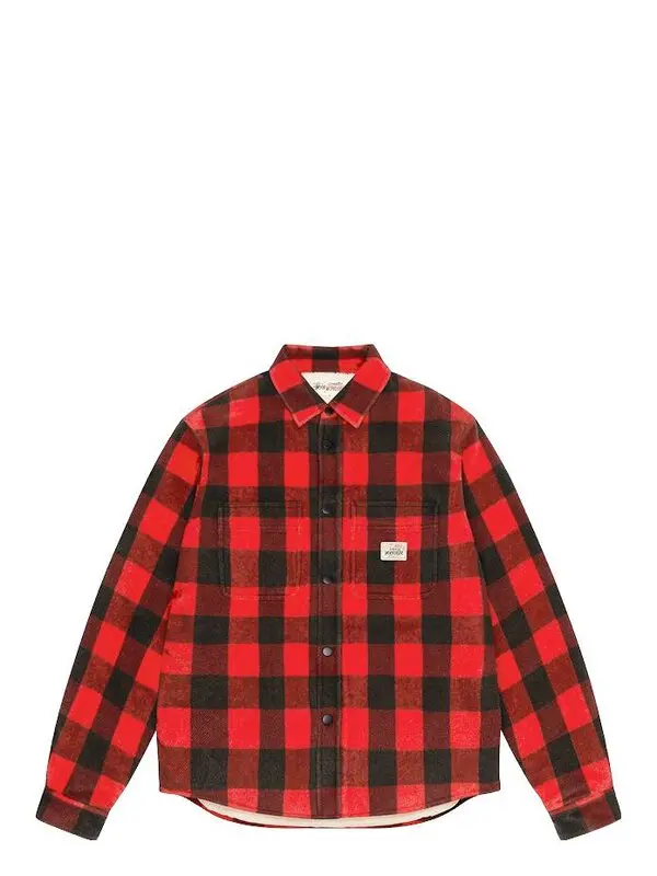StÜssy Sherpa Lined Buffalo Plaid Shirt - Red