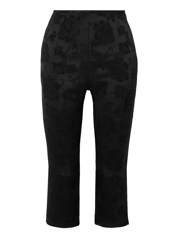Alessandra Rich Cropped Skinny Pants - Black