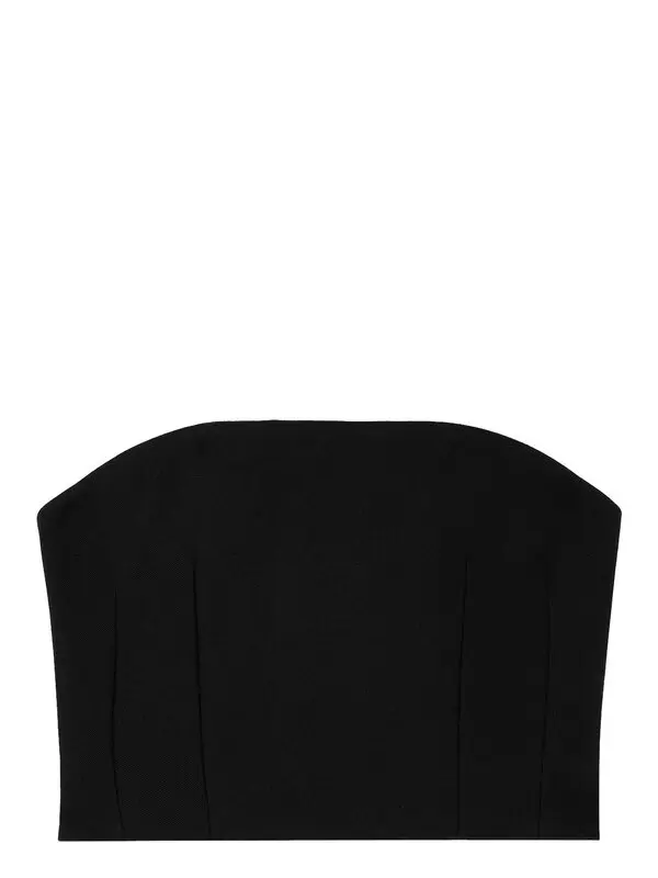 Wardrobe.NYC Grain De Poudre Wool-blend Bustier Top - Black