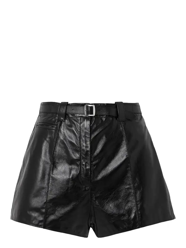 Bally Belted Leather Shorts - Black