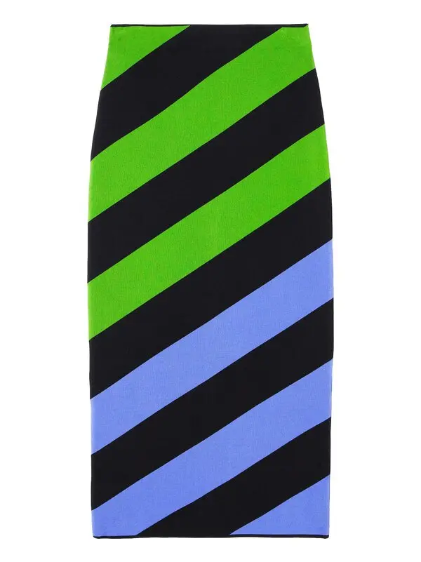 Carolina Herrera Striped Stretch-knit Midi Skirt - Multi