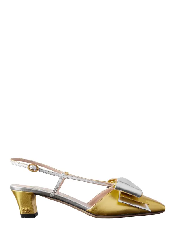 Valentino Garavani Bow-detailed Leather Pumps - Gold