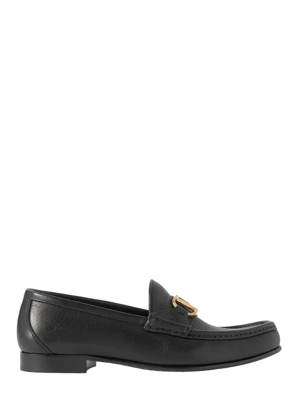 Valentino Garavani Vlogo Signature 20 Leather Loafers - Black