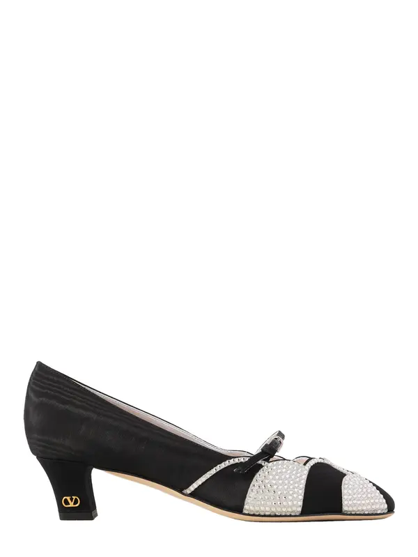 Valentino Garavani Bowow 45 Crystal-embellished Pumps - Black