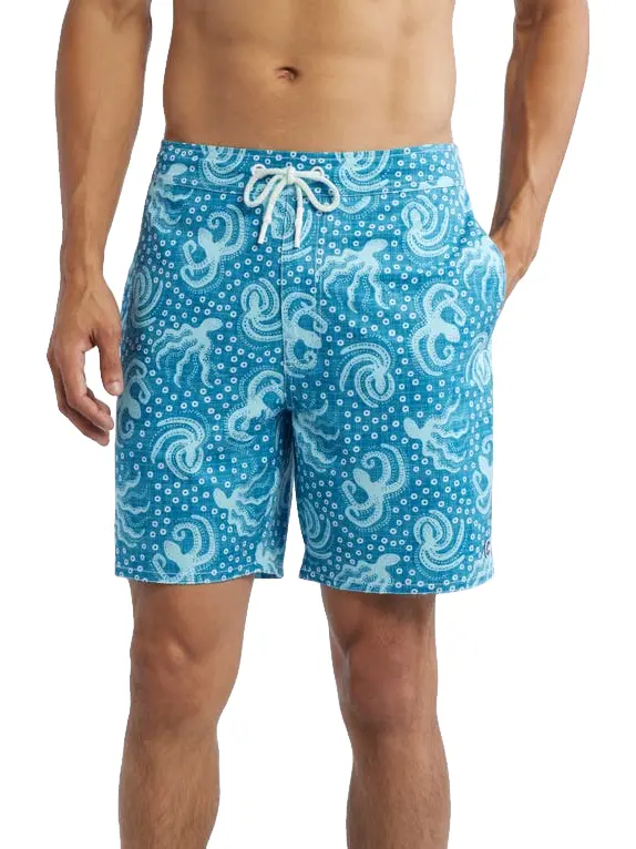 Johnnie-o Big Blue Swim Trunks - Barrels Blue